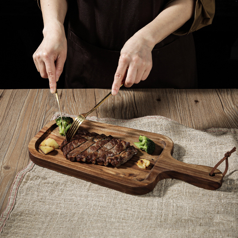 Household Japanese-Style Wooden Plate Rectangular Plate Pizza Wooden ...